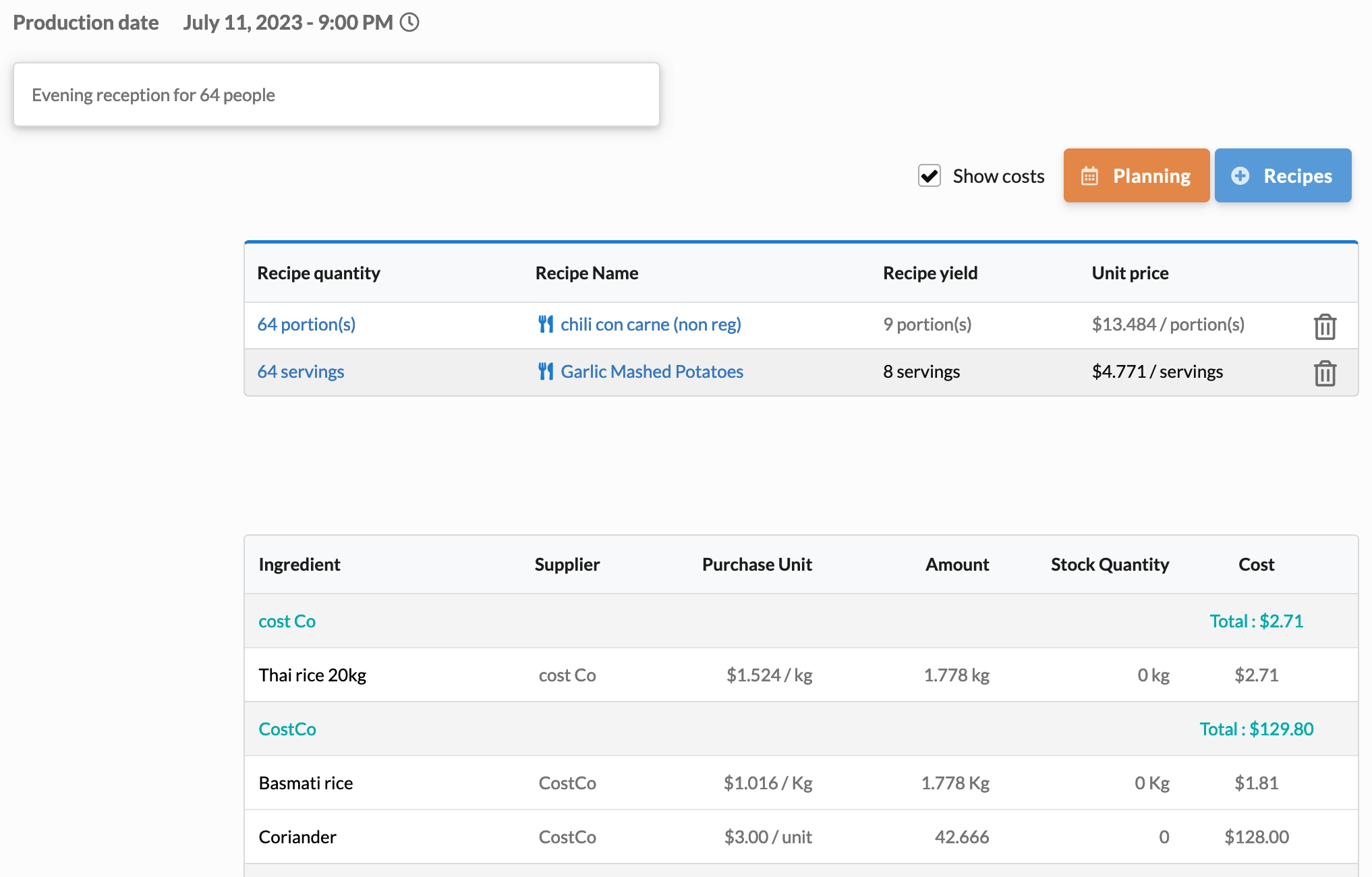 Restaurant production planning (tasks) - Ratatool
